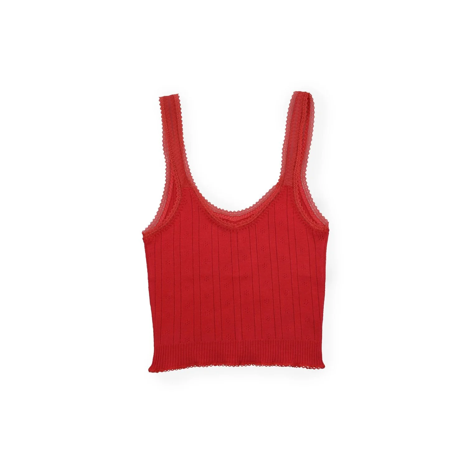 Red cropped tank top store